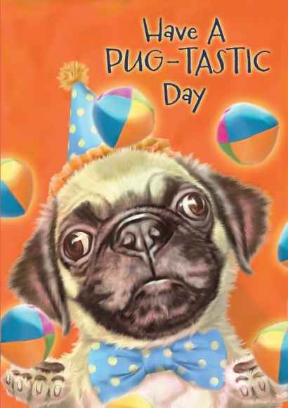 Juggling Pugtastic Pug Card | thortful