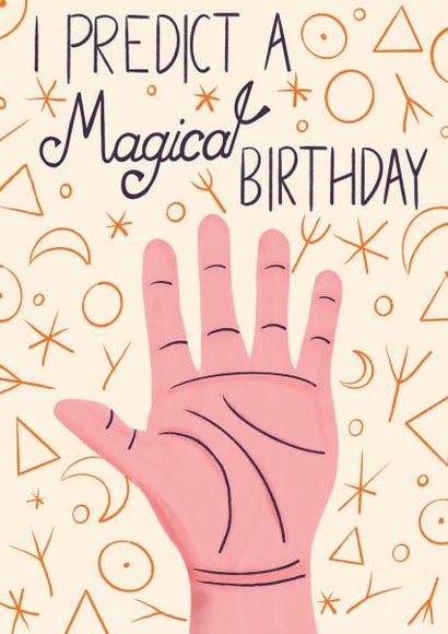 Happy Birthday Palm Reading Fortune Teller Card | thortful
