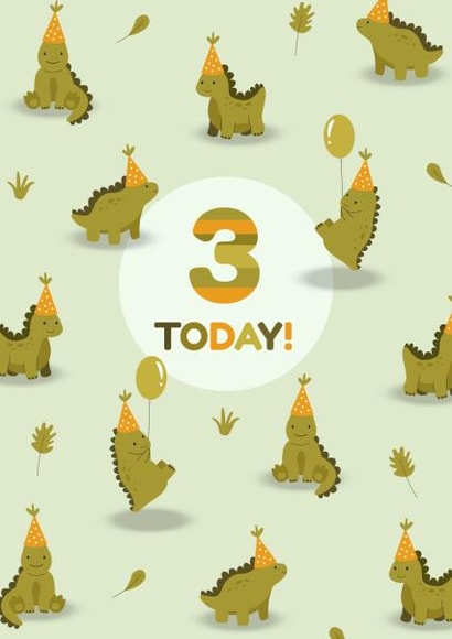 3rd Birthday Dinosaur card | thortful