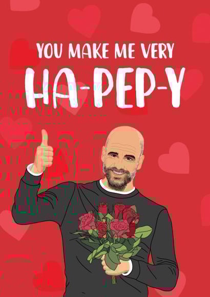 Funny Manchester City Valentines Day Card - Pep Guardiola | thortful