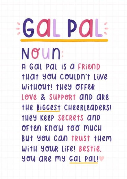 Gal Pal definition card for Galentine's | thortful