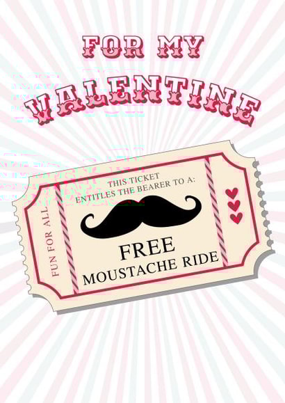 Free Moustache Ride Valentine Card | thortful