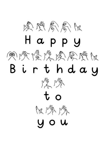 British Sign Language Happy Birthday Card | thortful