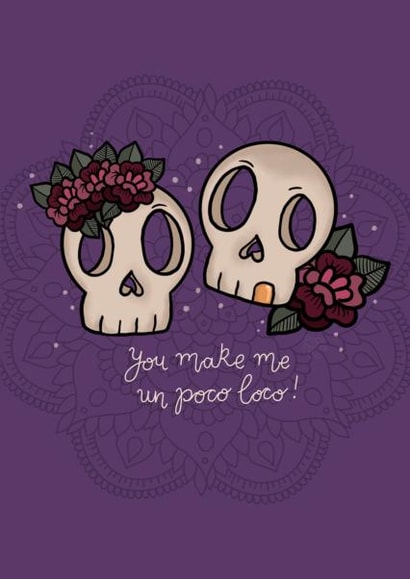 Tattoo Mexicana Skull Couple Card Un Poco Loco | thortful