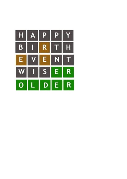 Wordle birthday card | thortful