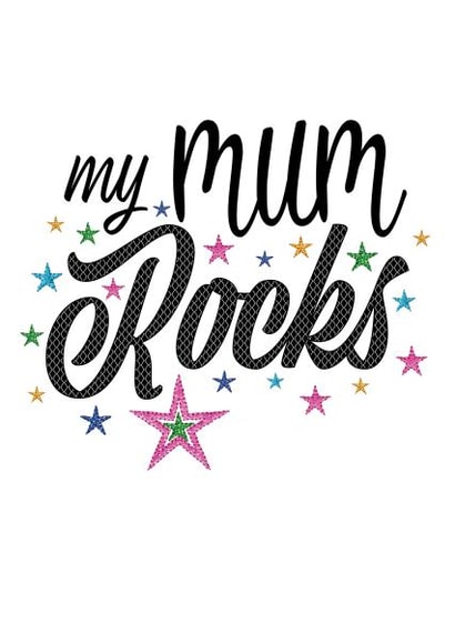 My Mum Rocks Mother's Day or Birthday card | thortful