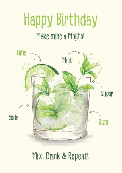 Mojito Birthday Card | thortful