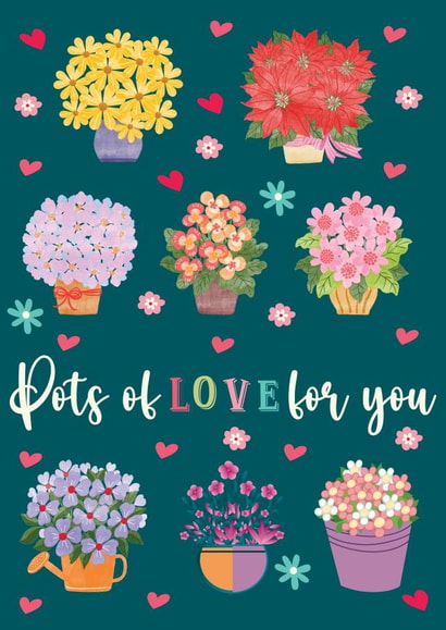 Cute Flower Pot Birthday or Anniversary Card | thortful