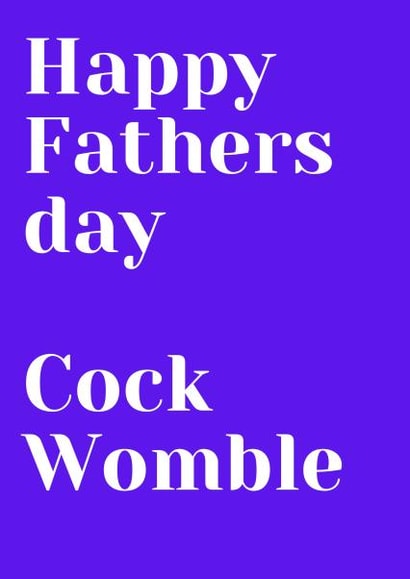 Happy Fathers day Cock Womble card | thortful