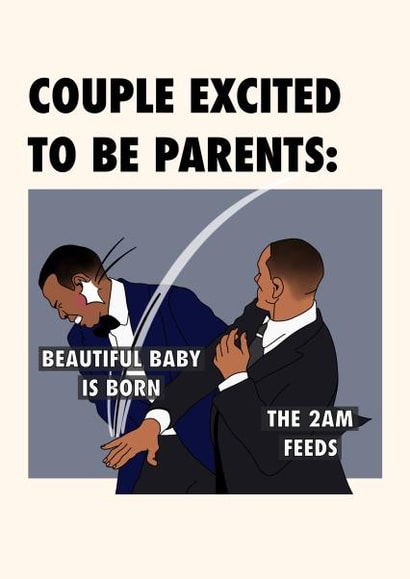 Will smith Chris rock oscars slap meme New baby boy girl congrat card ...