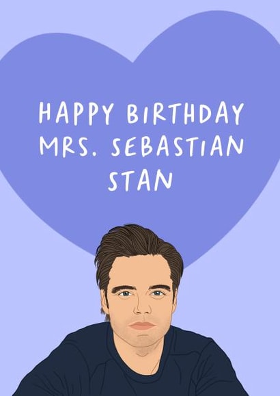 Funny Mrs Sebastian Stan Birthday Card | thortful