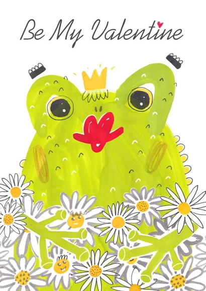 Valentine's Day Card with cute Frog | thortful