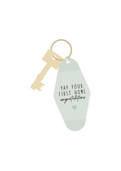 Cute House Key New Home Card - Yay Your First Home Congratulations ...