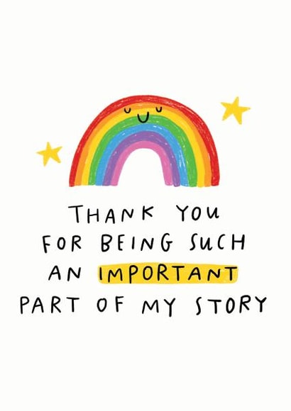 Heartfelt Rainbow Thank You Card - Teacher - Thank You For Being Such ...