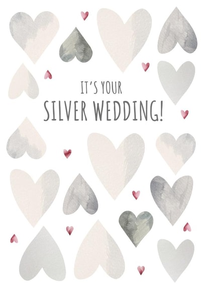 Cute Silver Wedding Card For a Special Couple | thortful