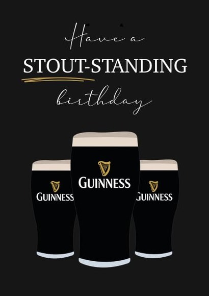 Funny Guinness Beer Themed Birthday Card | thortful