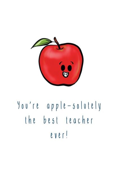 A cute apple pun card for favourite teacher | thortful