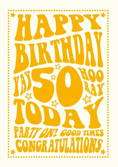 Retro Style 50th Birthday Card | thortful