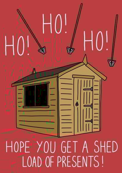 Funny Christmas Card Hoe Hoe Hoe | thortful