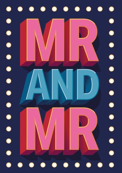 Mr & Mr retro typographic Engagement, Marriage, Wedding, Anniversary ...