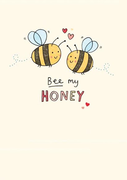 Cute Valentine's Day Card for Significant Other - Two Honey Bees - Bee ...