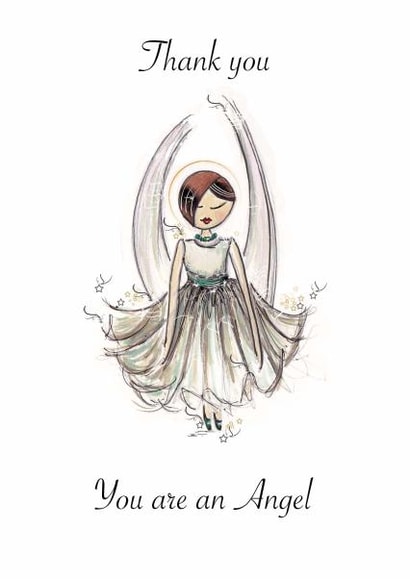 Pretty Angel Thank you card for friend, mum or your sister - "you are ...