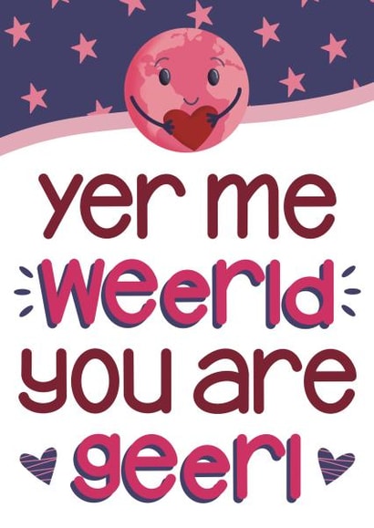 Funny Scouse Valentine Card - My World | thortful