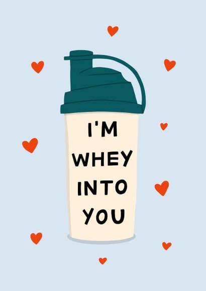 Funny Protein Shake Pun Anniversary Card / Valentines Day Card - I'm ...