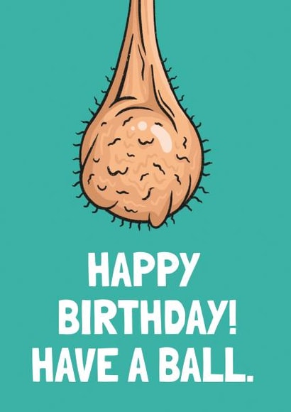 Rude Birthday Card - Have a Ball - Testicle | thortful