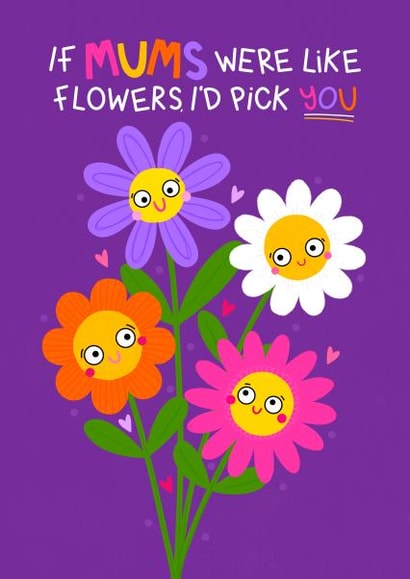 Cute Flower Card For Mum - Mother's Day Card - Best Mum | thortful
