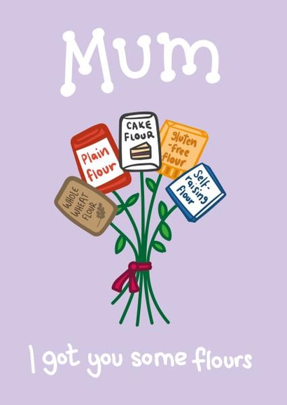 Funny cute illustration food pun card for mum - Mum I got you some ...