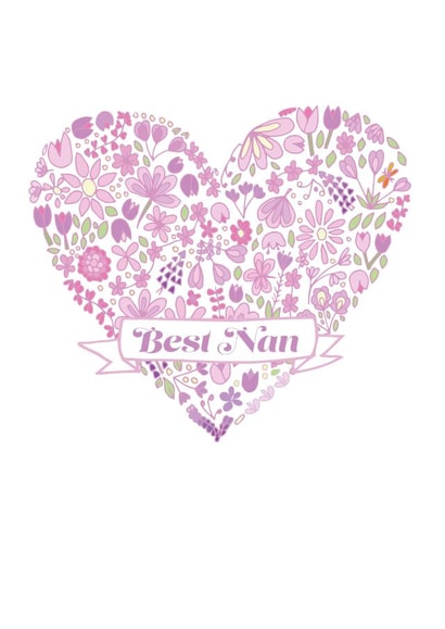 Gorgeous hand drawn heart of flowers for Nan - flower heart - Best Nan ...