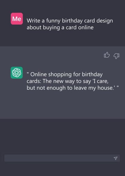 Funny ChatGPT Style Online Shopping Birthday Card for the Tech-Savvy ...