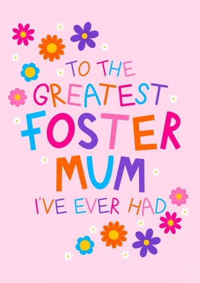 Foster Mum Card - Sweet Candy Flowers - Bonus Mum - Mothers Day - Thank ...