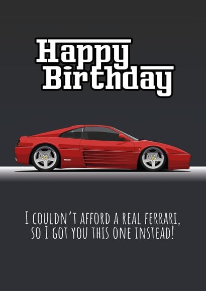 Funny Ferrari Birthday Card | thortful