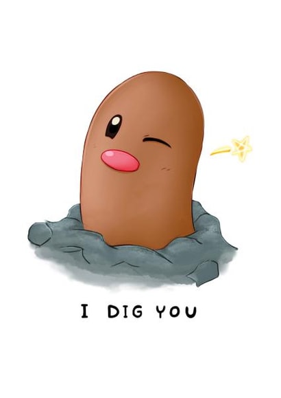Cute Love Card - Pokemon - Diglett | thortful
