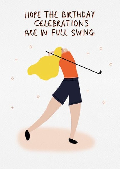 Cute Birthday Card - Golf - Female - Full Swing | thortful