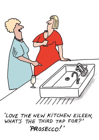 Funny Cartoon Humour Card for Friend or Relative - Prosecco! | thortful