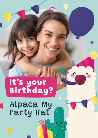 Cute Birthday Card - Alpaca My Party Hat | thortful