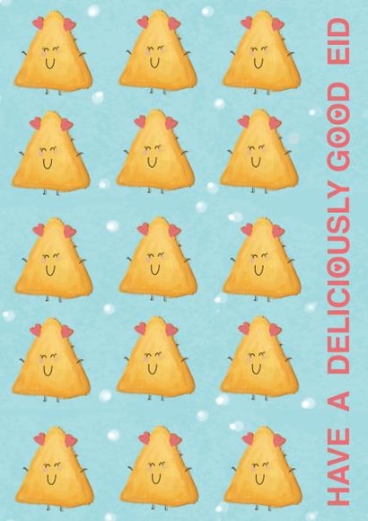 Cute Samosa Eid Card for Family - Have a deliciously good Eid | thortful