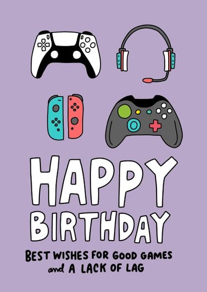 Happy Birthday Gamer - Gamer Birthday Card - Playstation XBox Switch ...