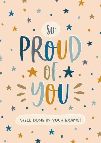 Cute Exam congratulations card for him - So Proud of you | thortful