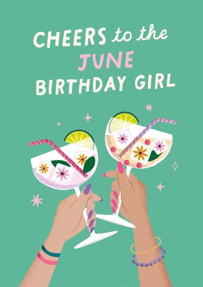 'Cheers To The June Birthday Girl' - Cute Birthday Card For Her | thortful