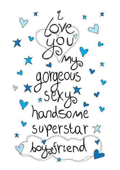 Heartfelt Birthday Card - Boyfriend - Sexy, Handsome, Superstar | thortful