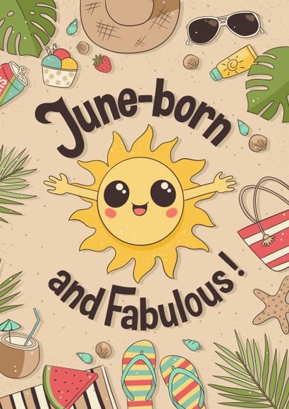 Cute birthday card - June-Born and Fabulous | thortful