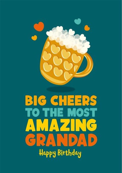 Cute Grandad Birthday card for the most amazing Grandad – Big Cheers ...