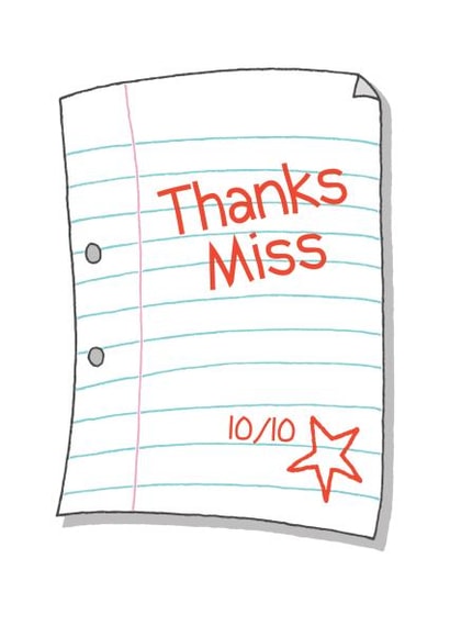 Thank You Teacher - Thanks Miss - Thanks Female Teacher 10/10 - ten out ...
