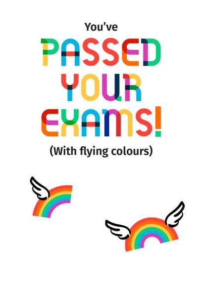 cute exam congratulations yule passed your exams with flying colours ...