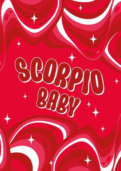 Groovy Scorpio Baby Birthday Card | thortful