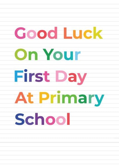 Good Luck Starting Primary School Card for child - First Day of School ...